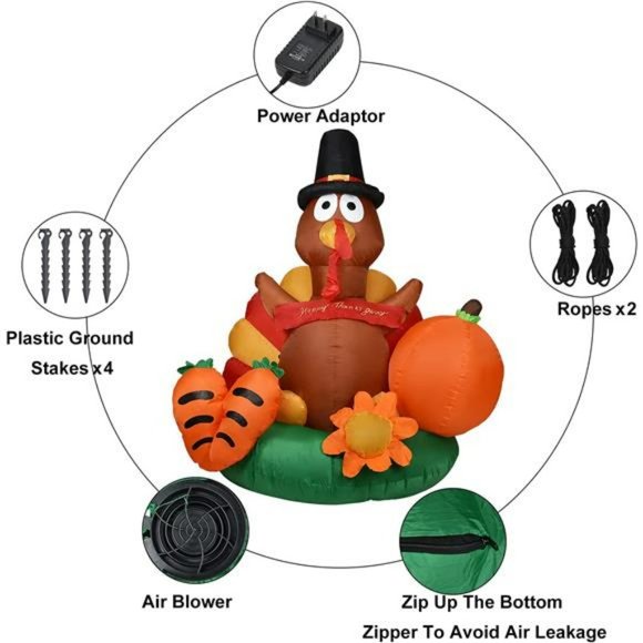 Holiday | 62ft Thanksgiving Inflatables Turkey Clearance Lighted ...